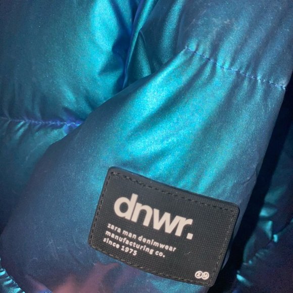 Zara | Jackets & Coats | Zara Dnwr Blue Reflective Heavy Winter Coat ...